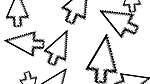 Flying cursors. Looping. Alpha channel i... | Stock Video | Pond5