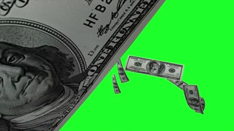 Flying Dollar Bills 3d animation on Gree... | Stock Video | Pond5