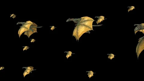 Flying dragons ,loop, animation, Alpha c... | Stock Video | Pond5