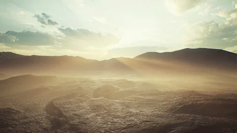 Flying On The Dry Ground at the Sunset 4... | Stock Video | Pond5