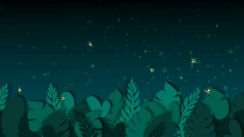 Flying firefly insects animation on spar... | Stock Video | Pond5