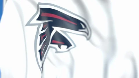 Flying flag with Atlanta Falcons team lo... | Stock Video | Pond5
