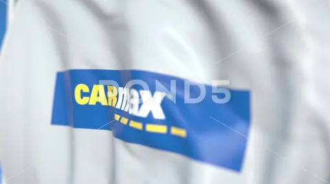 Flying flag with Carmax logo, close-up. Editorial 3D rendering ~ Clip ...