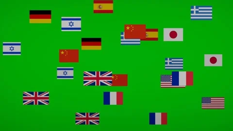 Flying flags on green screen, American f... | Stock Video | Pond5