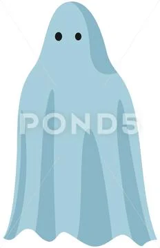 Flying ghost in white sheet. Terrifying phantom, nightmare, spirit of ...