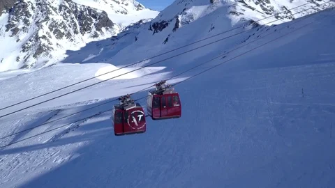 Flying with the gondola as it reaches th... | Stock Video | Pond5