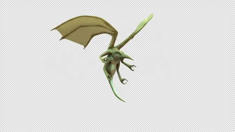 Flying green Monster with transparent (a... | Stock Video | Pond5