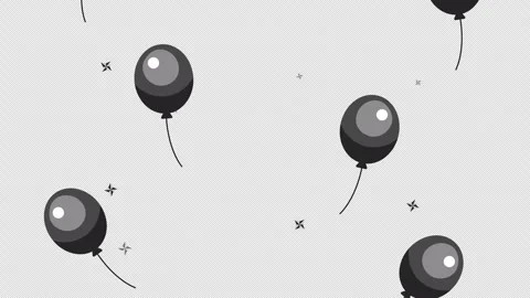 Flying up grey balloons with sparkling s... | Stock Video | Pond5