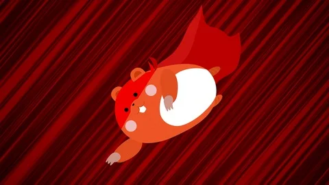 Flying hamster on red background. Animat... | Stock Video | Pond5