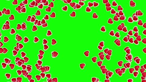 Flying hearts animation on green screen.... | Stock Video | Pond5