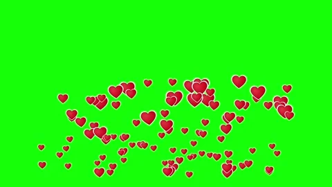Flying hearts animation on green screen.... | Stock Video | Pond5