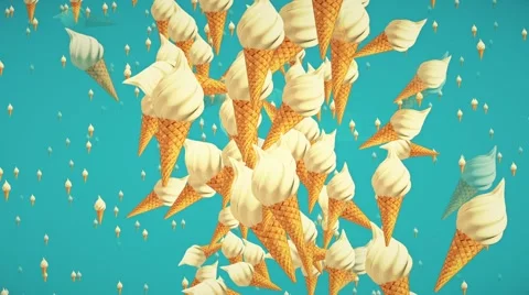 Flying Ice Cream Stock Footage ~ Royalty Free Stock Videos | Pond5