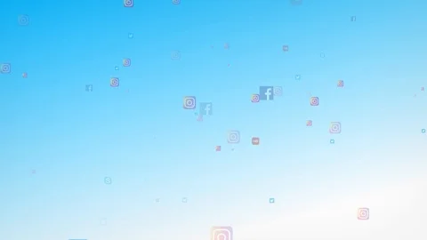 Flying icons of the most popular social ... | Stock Video | Pond5