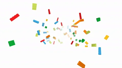 Flying Lego blocks - loop, alpha channel | Stock Video | Pond5