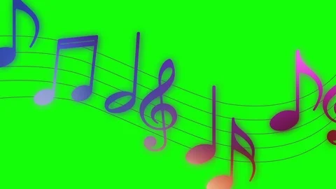 Flying Musical Notes on Green Screen Bac... | Stock Video | Pond5