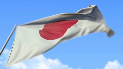 Japan Flag Flying Stock Video Footage | Royalty Free Japan Flag Flying ...
