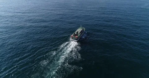 Flying over the cruise ship out at sea n... | Stock Video | Pond5