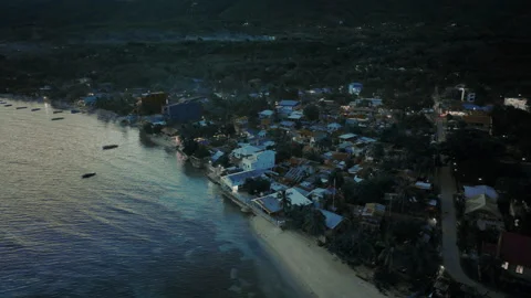 Flying Over The Evening Oslob, Cebu Phil... | Stock Video | Pond5
