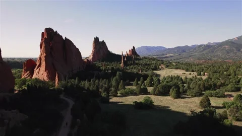 Flying Over Pines Garden of the Gods wes... | Stock Video | Pond5