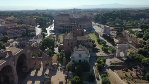 Flying over the ruins of ancient Rome an... | Stock Video | Pond5