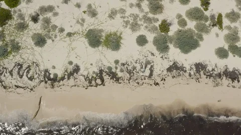Flying over the sandy beach at Grand Tur... | Stock Video | Pond5