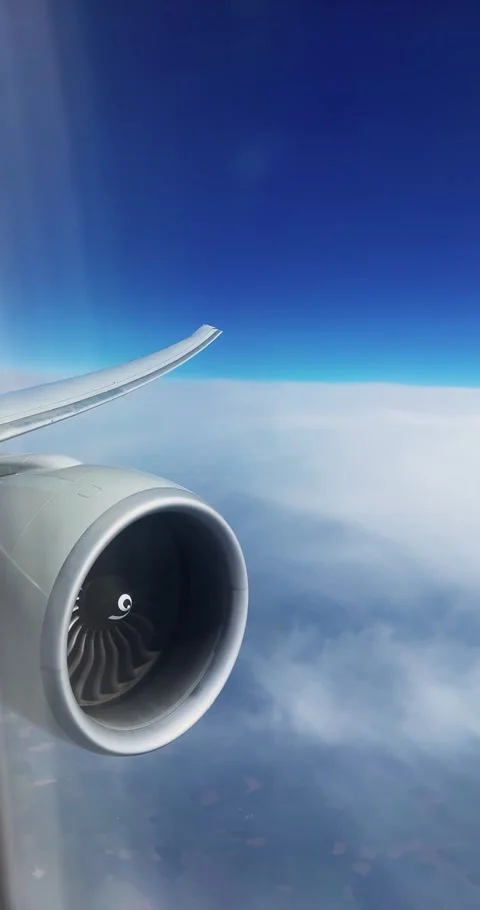 Flying passenger plane jet engine is sho... | Stock Video | Pond5