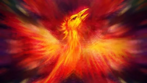 Flying phoenix bird as symbol of rebirth... | Stock Video | Pond5