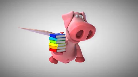 Flying pig - computer animation | Stock Video | Pond5