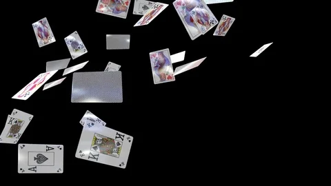 Flying Playing Cards Animation with Alph... | Stock Video | Pond5