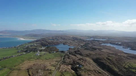 Flying Portnoo Lake in County Donegal, I... | Stock Video | Pond5