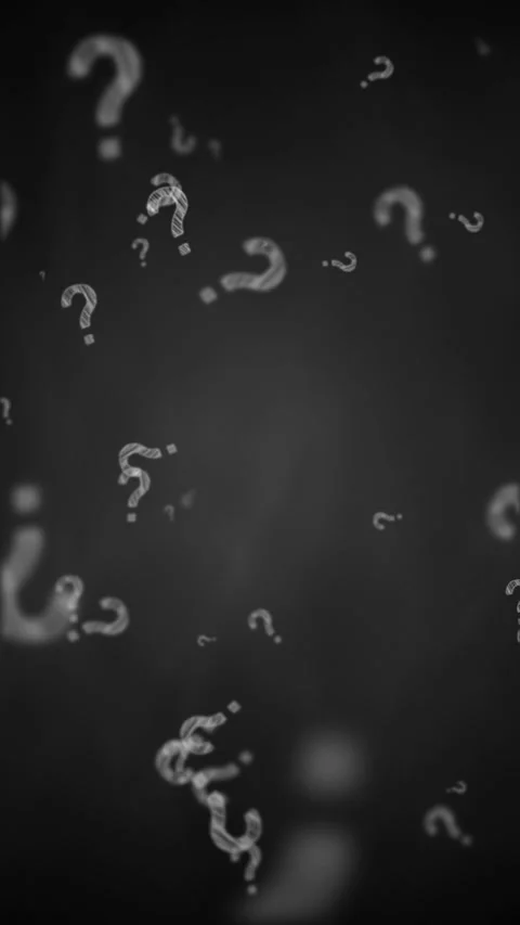 Flying question mark written chalk on bl... | Stock Video | Pond5