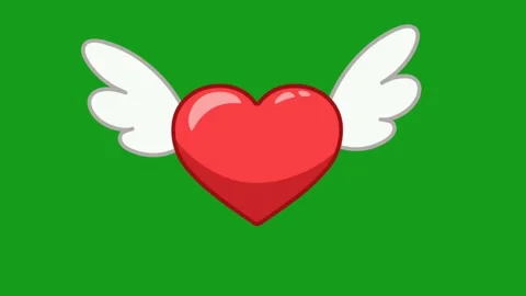 Flying red heart motion graphics with gr... | Stock Video | Pond5