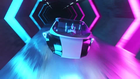 Flying a robot behind the wheel of a fut... | Stock Video | Pond5