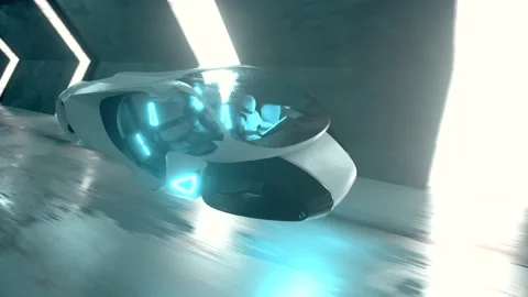 Flying a robot behind the wheel of a fut... | Stock Video | Pond5