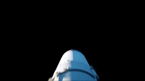 Flying rocket with alpha mask. Fire og r... | Stock Video | Pond5