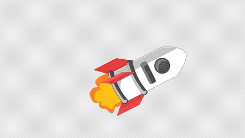 flying rocket animated transparent backg... | Stock Video | Pond5