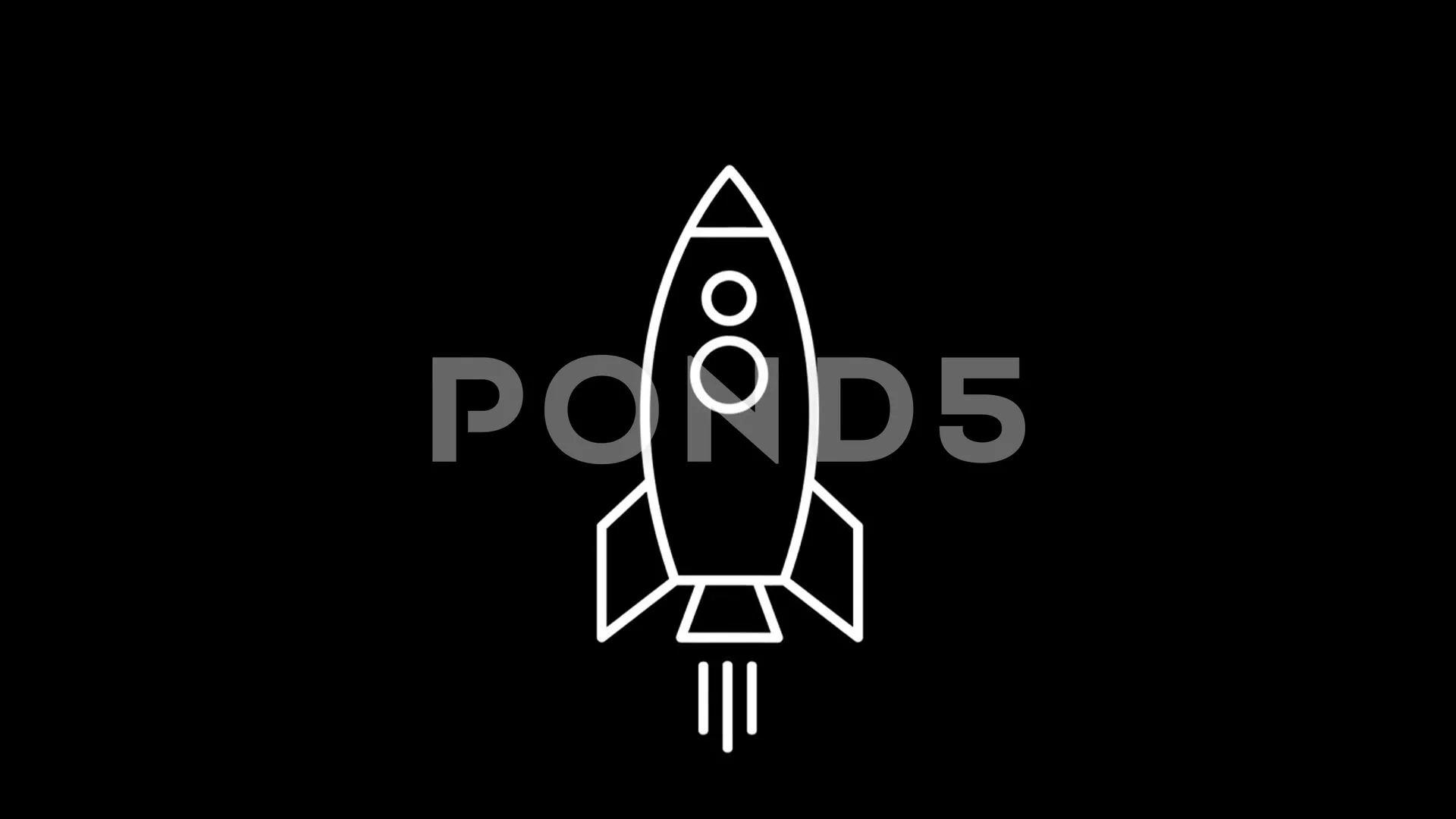Animated Rocket With Black Background