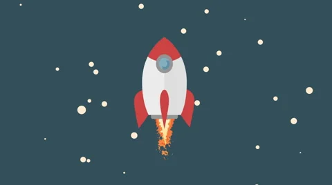 flying rocket in space 4K animation | Stock Video | Pond5