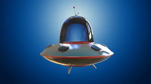 Flying saucer blue background | Stock Video | Pond5