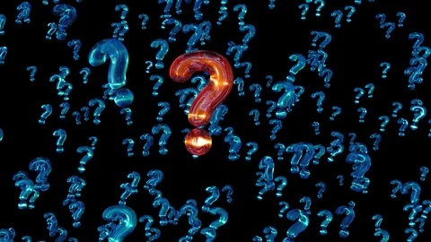 Flying in the space of question marks. A... | Stock Video | Pond5