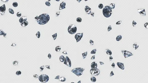 Flying sparkling diamonds on a transpare... | Stock Video | Pond5