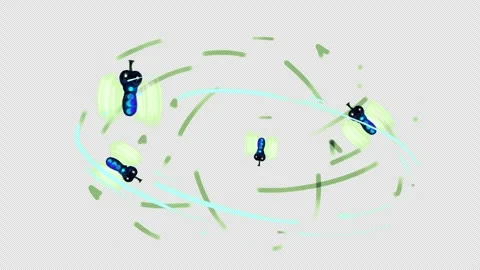 Flying swarm of cartoon flies on a green... | Stock Video | Pond5