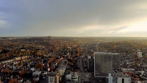 Flying through Croydon's cityscape on a ... | Stock Video | Pond5