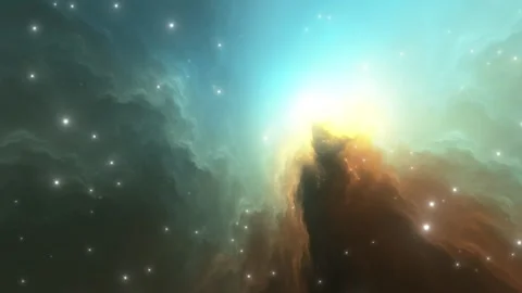 Flying through nebula and star fields in... | Stock Video | Pond5