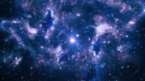 Flying Through The Stars And Blue Nebula... | Stock Video | Pond5