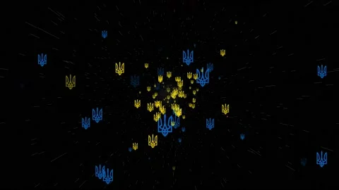 Flying through Ukrainian trident in part... | Stock Video | Pond5