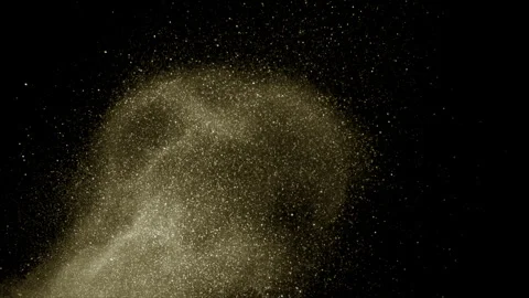 Flying tiny glitter seeds on black backg... | Stock Video | Pond5