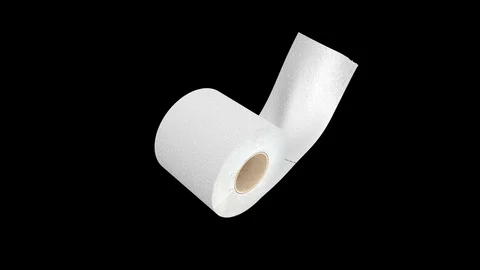 Flying toilet paper roll isolated on a b... | Stock Video | Pond5
