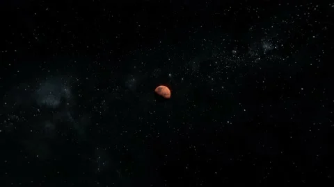 Flying trough the space passing by the M... | Stock Video | Pond5