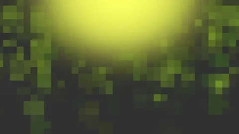 Flying yellow pixels in 8 bit pattern on... | Stock Video | Pond5